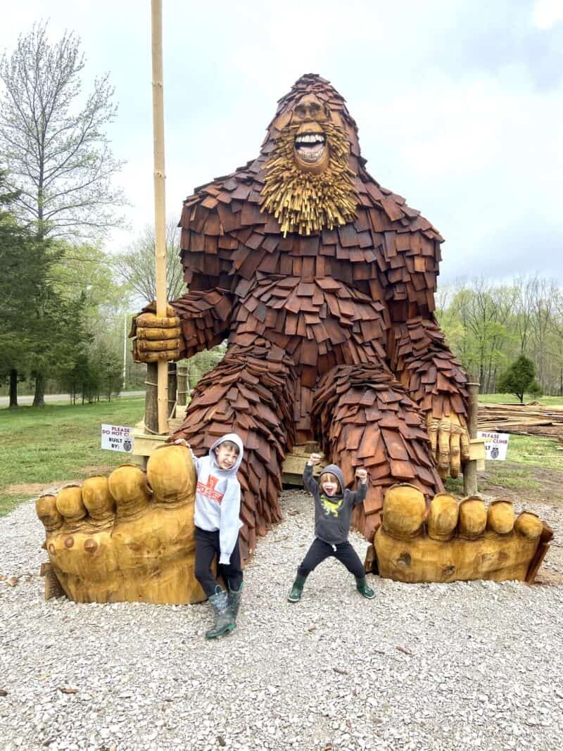Sasquatch Sculpture at French Lick Cabins - Travel Indiana